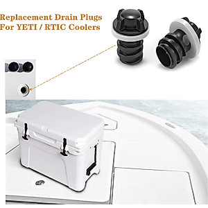Cooler Drain Plugs Compatible with Yeti's Line of Roadie/Tundra & Tank Coolers & RTIC Coolers Leak-Proof Design Accessorie (2 Pack)