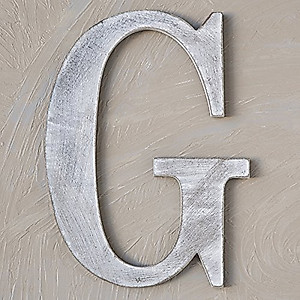 The Lucky Clover Trading G Wood Block, 8" L, Charcoal Grey Wall Letter, Gray