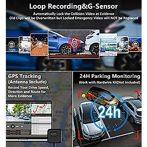 URVOLAX OEM 12" Mirror Dash Cam Voice Control,Car Backup Rear View Mirror Camera with Detached Front Lens,1296P Full HD Digital Rearview Dual Split Screen,Night Vision,Parking Assist,GPS