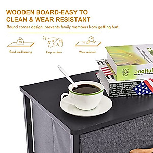 WAYTRIM Vertical Dresser Storage Tower with 5 Drawers, Fabric Organizer Dresser Tower for Bedroom, Hallway, Entryway, Closets - Charcoal