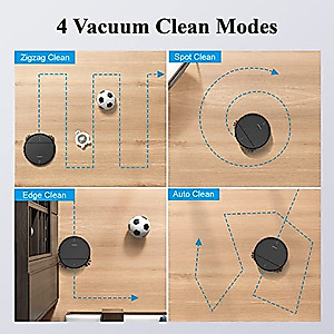 EICOBOT Robot Vacuum and Mop Combo,2000Pa Suction,Robot Vacuum Cleaner,2 in 1 Mopping Robot Vacuum,230ML Water Tank, Slim,Self-Charging,Vacuum Robot Ideal for Hard Floor, Pet Hair, Carpet,Black