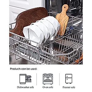 DELLING 22 Oz Geometric Cereal Bowls, White Soup Bowls Dessert/Snack Bowls Set for Rice Pasta Salad Oatmeal, Microwave/Dishwasher/Oven Safe Set of 6