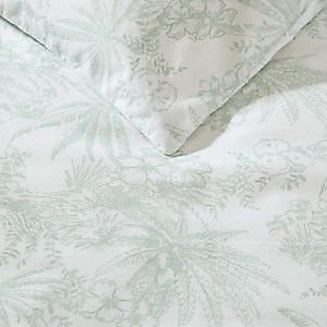 Tommy Bahama- King Duvet Cover Set, Reversible Cotton Bedding Set with Matching Shams, Coastal Home Décor (Pen and Ink Light Green, King)