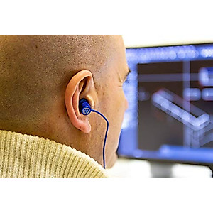 LUDOS Ultra Wired Earbuds in-Ear Headphones, 5 Years Warranty, Earphones with Microphone, Noise Isolating Ear Buds, Memory Foam for iPhone, Samsung, School Students, Kids, Women, Small Ears - Blue