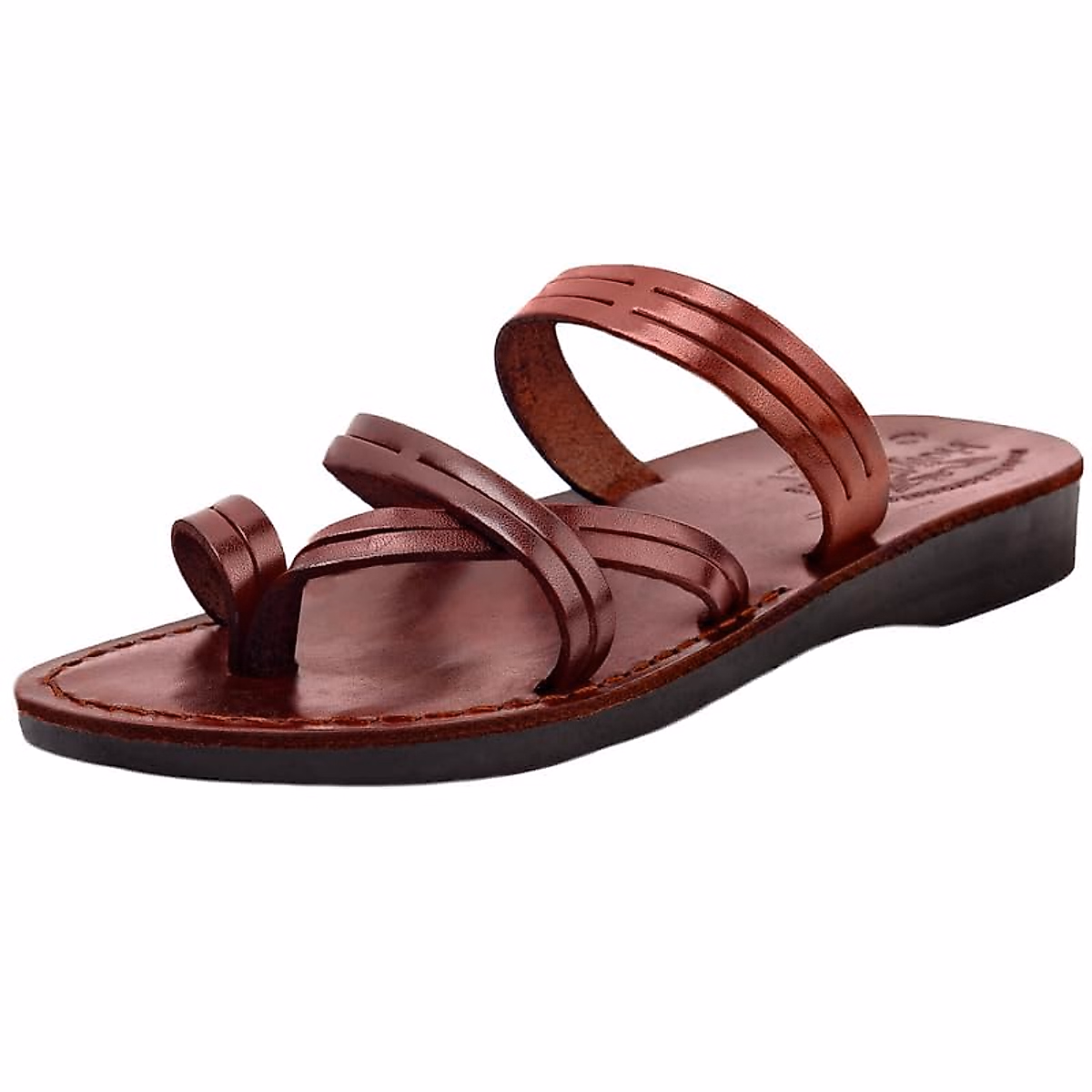 Holy Land Market Men/Women Biblical Jesus Leather Sandals/Slides From Jerusalem (Shepherd's Field)