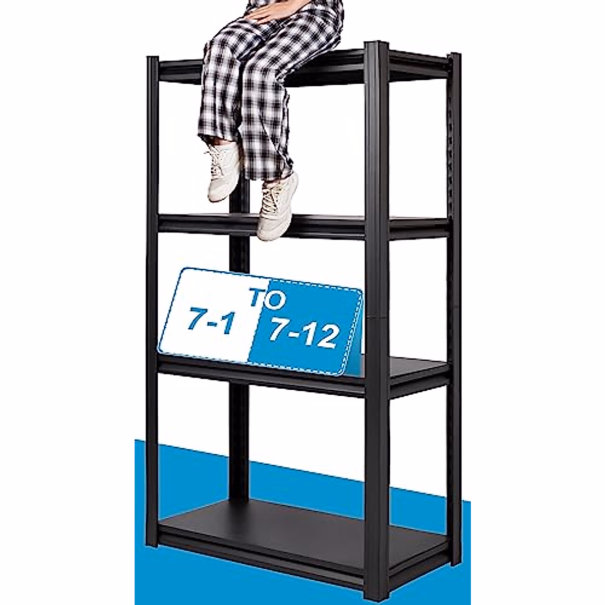 Raybee Garage Shelving Heavy Duty Shelving Unit Metal Storage Shelves for Storage Load 1640LBS 4-Tier Adjustable Garage Storage Shelves Pantry Basement 57" H x 27.6" L x 13.7" D