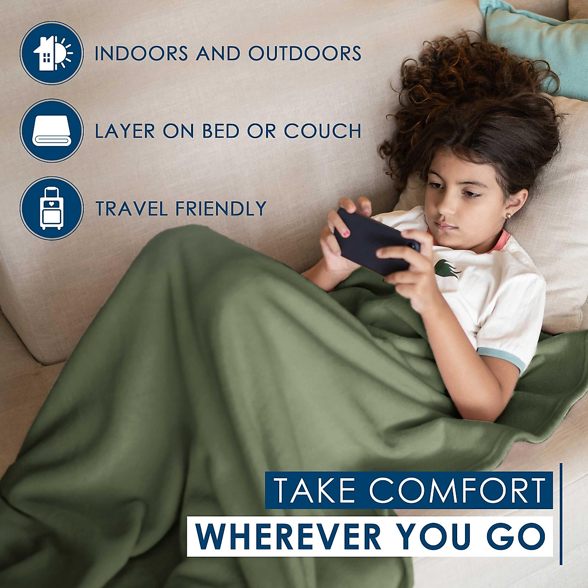 Martex Super Soft Fleece Blanket - Twin, Warm, Lightweight, Pet-Friendly, Throw for Home Bed, Sofa & Dorm - Basil