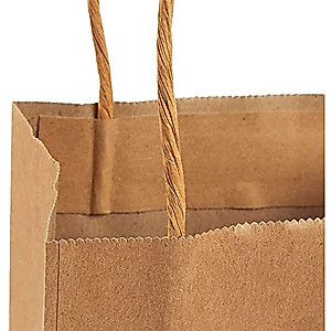 Juvale 12 Pack Small Gift Bags with Handles, 5.3 x 3 x 8.5 Inch Bulk Kraft Paper Material Brown Bags for Party Favors, Goodies