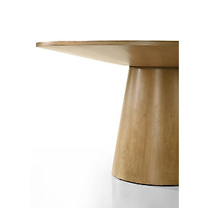 LILOLA LIVING Jasper Driftwood Finish 47" W Contemporary Round Dining Table with Pedestal Base