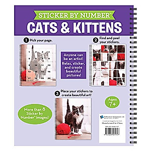 Brain Games - Sticker by Number: Cats & Kittens (Easy - Square Stickers): Create Beautiful Art With Easy to Use Sticker Fun!