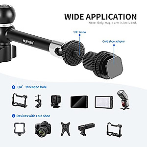 NEEWER Upgraded Super Clamp and 11" Adjustable Friction Power Articulating Magic Arm Compatible with SmallRig Camera Cage/Rig, Further Expansion for Monitor/LED Light/Webcam, Max Load 4.4lb/2kg, ST20