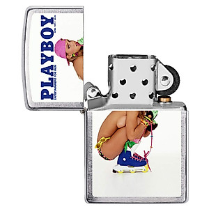 Zippo Playboy Cover April 1991 Brushed Chrome Pocket Lighter, One Size, Model Number: 200-CI017372