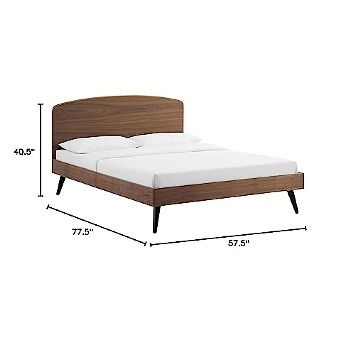 Modway Bronwen Full Wood Platform Bed in Walnut