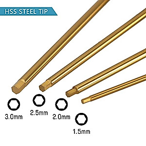 INJORA RC Tool 4PCS HSS 1.5mm 2mm 2.5mm 3mm Hex Screwdriver Repair Tool Kit for RC Model Car Boat Airplane Quadcopter