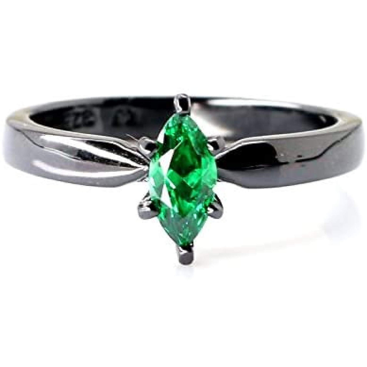 2pc Green Marquise Camo Wedding Ring Set - Black Camo Ring Set - Wedding Rings - Camo Engagement Ring - Cubic Zirconia Wedding Sets - Cz Engagement Rings - Camo Wedding Bands Set (8)