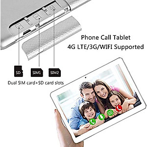 Deca core 10.1" Inch TYD Tablet Google Android 10, 4G LTE Dual SIM, 4GB RAM 64GB Storage, 1920 1200 Full HD IPS Touchscreen,Dual Camera, WiFi/WLAN/Bluetooth/GPS TYD-109 (64GB, Silver)