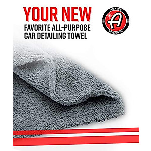 Adam's Borderless Grey Edgeless Microfiber Towel - Premium Quality 480gsm, 16 x 16 inches Plush Microfiber - Delicate Touch for The Most Delicate Surfaces (6 Pack)