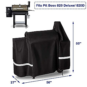 Uniflasy Grill Cover for Pit Boss 820 Deluxe, 820 Pro, 850 Pro Series Wood Smoker Pellet Grills Accessories, Cover for Pit Boss 820D, 820FB, 820PB, 820SP, 820SC, Heavy Duty Fabric Barbecue Grill Cover