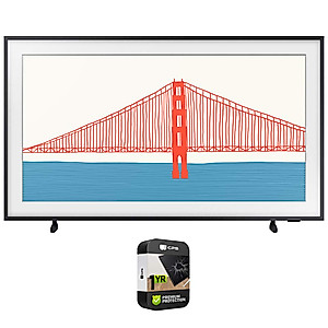 SAMSUNG QN75LS03AAFXZA 75 Inch The Frame QLED 4K Smart TV Bundle with Premium 1 YR CPS Enhanced Protection Pack