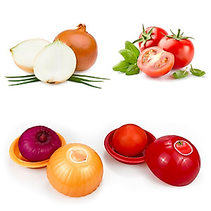 PIVNASY 2 PCS Vegetable and Fruit Storage Containers for Refrigerator, Tomato and Onion Storage, Food Storage Containers with Lids