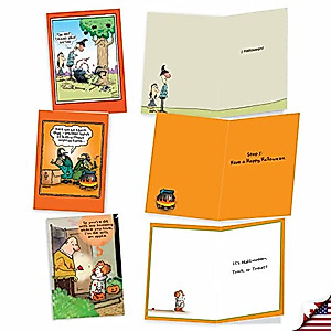NobleWorks - 10 Funny Halloween Cards Assorted - Boxed Notecard Set, Humor Halloween Greetings - Halloween Humor AC3106HWG-B1x10