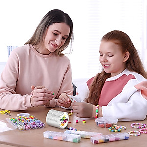 Tilhumt 1mm Elastic String, 328Feet Stretchy Bracelet Crystal String with 2 Beading Needles and 1 Scissors for Beading and Jewelry Making