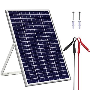 SOLPERK 30W 24V Solar Panel Kit, Solar Battery Trickle Charger Maintainer + Adjustable Mount Bracket for Automotive Motorcycle Boat Marine RV