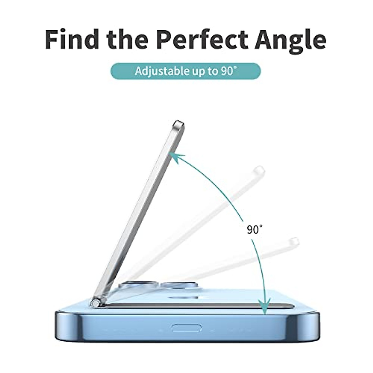 MOMOSI Ultra-Thin Phone Kickstand Attachment Multi-Angle Aluminum Kickstand (Adjustable Angle) Compatible with iPhone 14/14 Plus/14 Pro/14 Pro Max iPhone 13/12 Samsung Galaxy S22/S21 iPad Blue