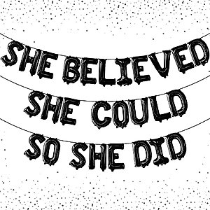 She Believed She Could So She Did Banner - 16 Inch | She Believed She Could So She Did Graduation 2023 Balloons | Graduation Banner for Graduation Party Decorations 2023 | Nurse Graduation Decorations