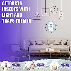 4 Pack Flying Insect Trap Plug In, 2023 Mosquito Gnat Flea Insect Traps Catcher Killer with Night Light & 20 Sticky Trap Boards, Fruit Fly Traps for Indoor Bug Catcher Fly Traps Indoor for Home Office