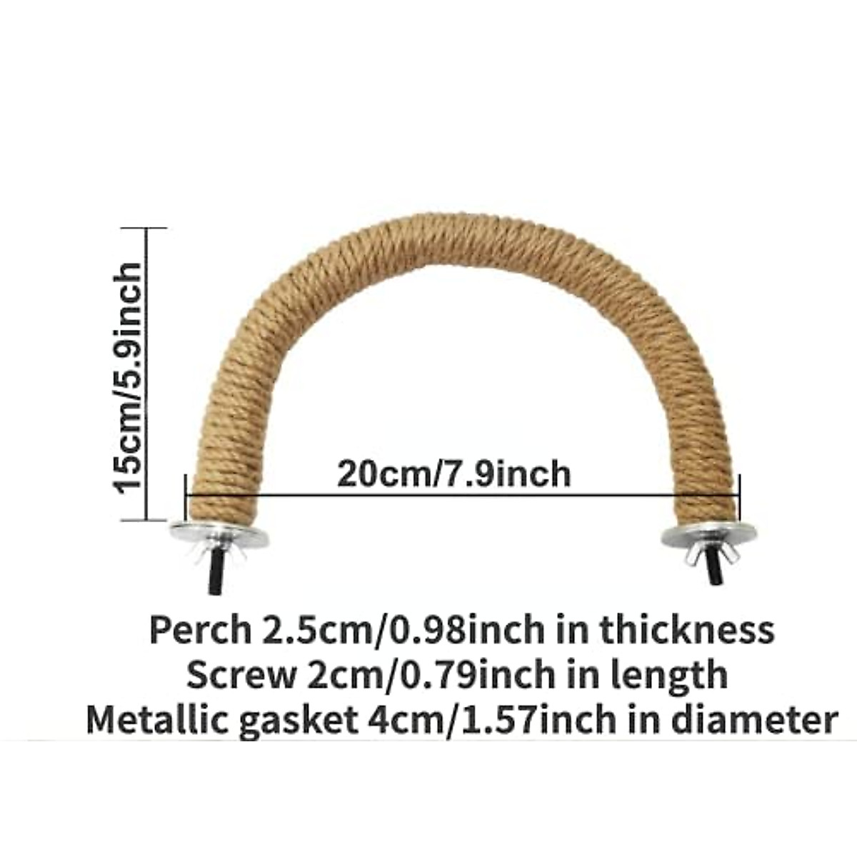 Bird Stand Perch U Shape Bird Perch Stand Toy,Hemp Rope Material Parrot Stand Platform Accessories Exercise Toys for Birds and Parrots Natural Bird Cage Toys Supplies for Small Medium Birds