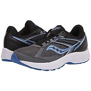 Saucony Women's Cohesion 14 Road Running Shoe, Charcoal/Jewel, 9