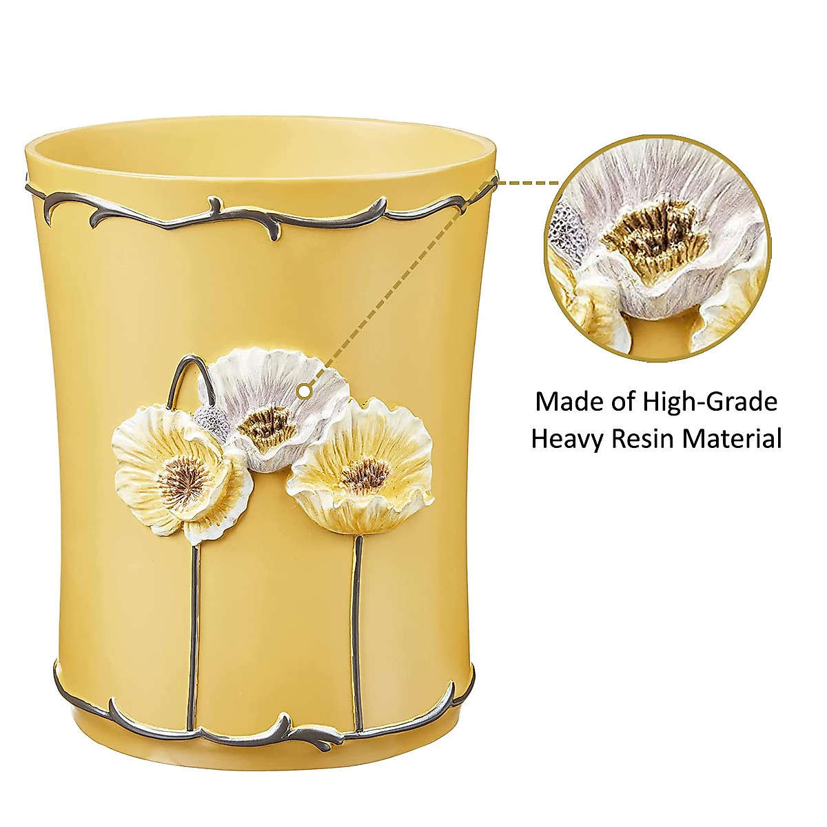 Popular Bath Poppy Fields, Waste Basket, Pastel Moss