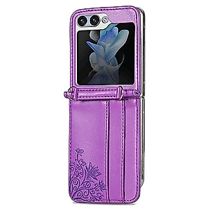 phone flip case Galaxy Z Flip 5 Wallet Case with Card Holder, Compatible Samsung Galaxy Z Flip 5 Case, Galaxy Z Flip 5 Case with Detachable Strap Crossbody Pocket Kickstand Compatible with Women phone