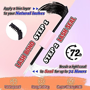 DIY Lash Extension Kit with Lash Bond and Seal, Cluster Individual Lashes Kit With Strong Lash Bond and Seal Lash Tweezers DD Curl Fluffy DIY Eyelash Extension Kit at Home