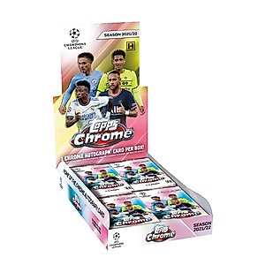 2021-22 Topps UEFA Champions League Chrome Soccer Hobby Box (18 Packs/4 Cards: 1 Auto)