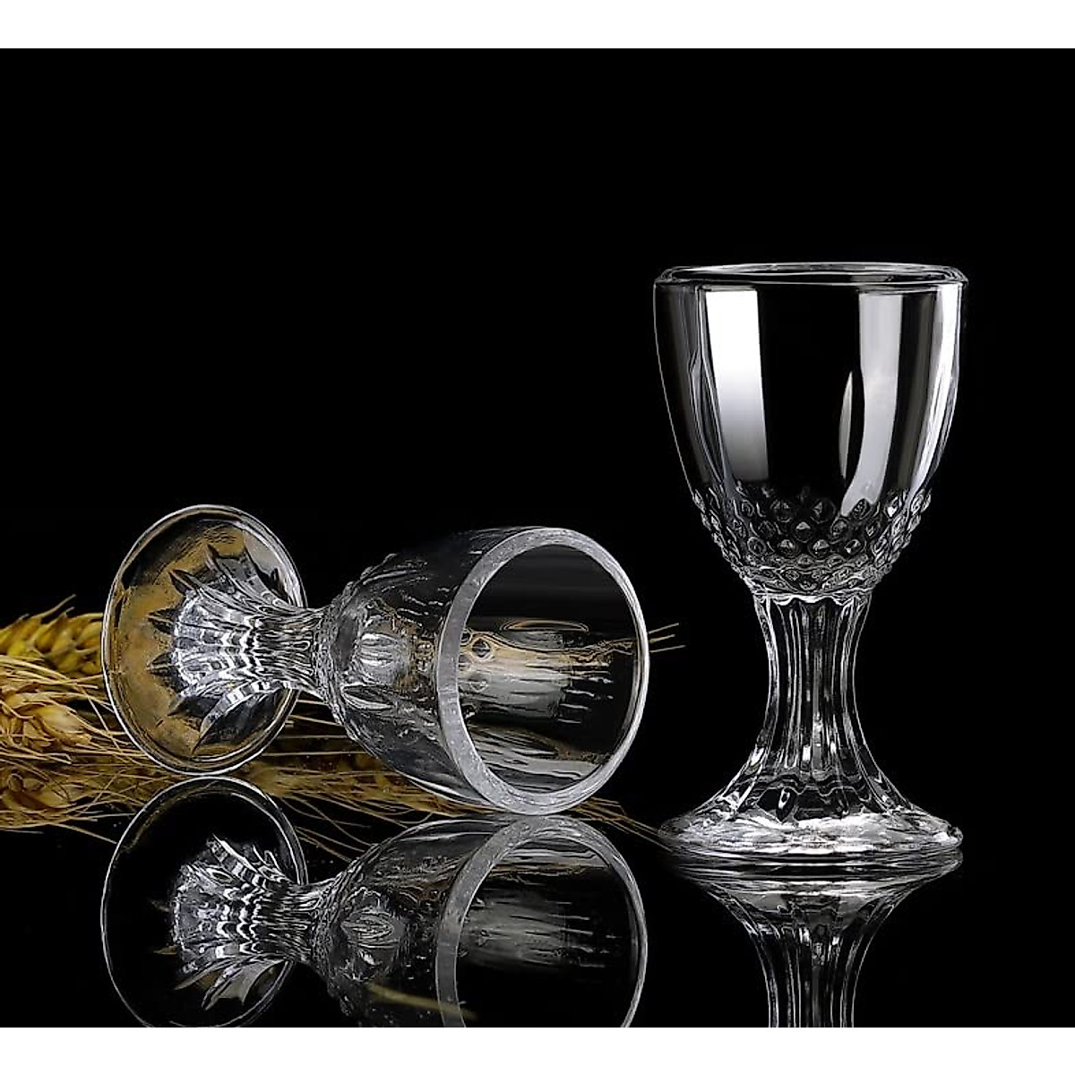 RYUHYF Mini goblets,Shot Glasses,set of 6, small glasses, white wine glasses, tequila glasses, crystal glasses (Mini goblets (0.5 oz))