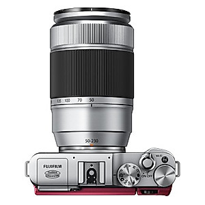 FUJIFILM-Less Digital Camera Mirror Single-Lens X-A1 Double Zoom Lens kit Red F X-A1R / 1650 / 50230KIT [International Version, No Warranty]
