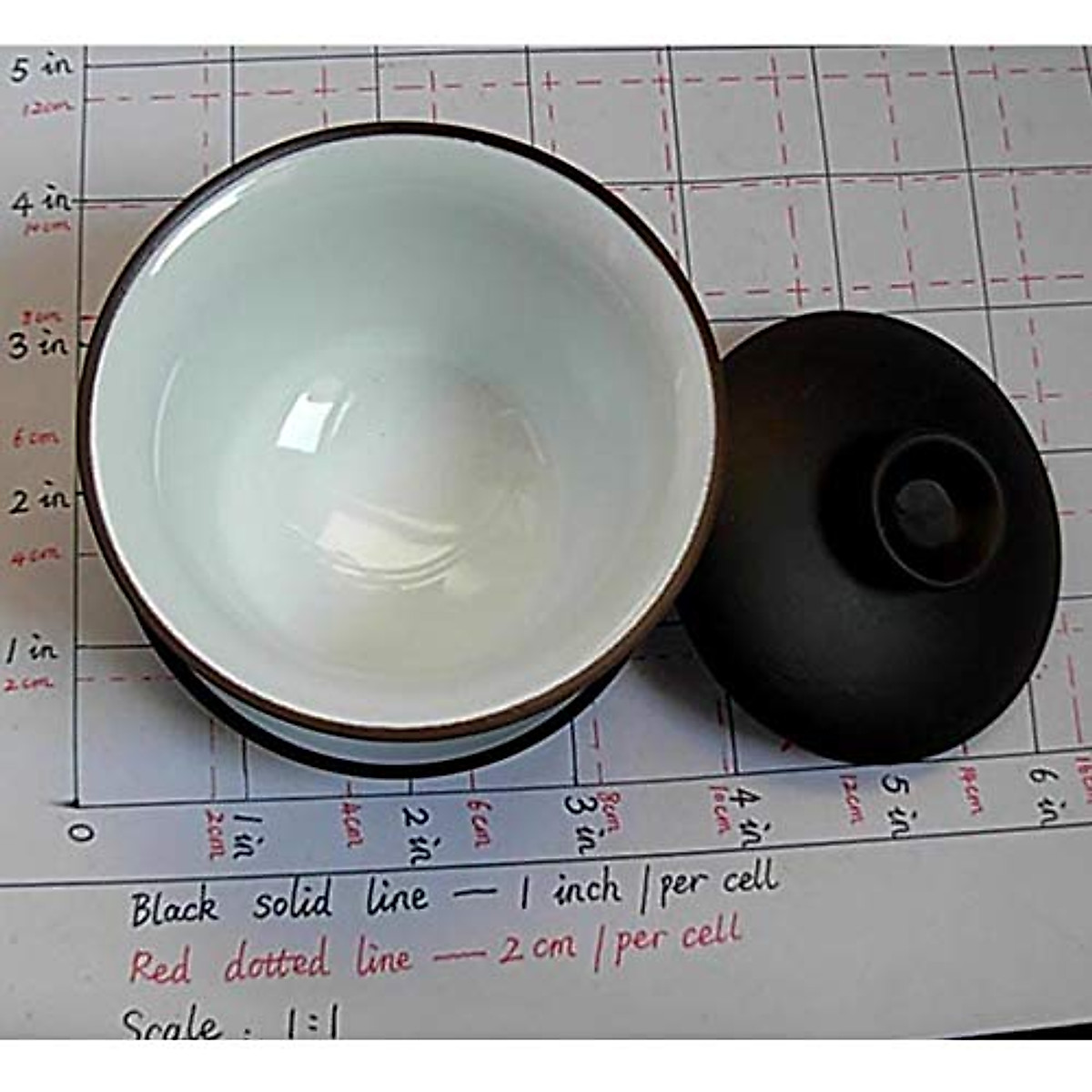 YXHUPOT Teacup Kungfu Tea Clay 4oz Cup Gaiwan Sancai Saucers Set of 2