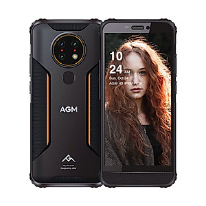 AGM H3 Rugged Smartphone, Rugged Phone Unlocked Android 11 4G LTE, 13MP Infrared Night Quad Camera, IP68/IP69K Waterproof, 5.7" HD+ Screen 4GB+64GB, 5400mAh Battery, 2W Loud Speaker/PTT/GPS/NFC Black