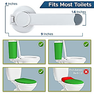 Toilet Lock Child Safety - Ideal Baby Proof Toilet Seat Lock with 3M Adhesive | Easy Installation, No Tools Needed | Fits Most Toilet Seats - White (1 Pack)