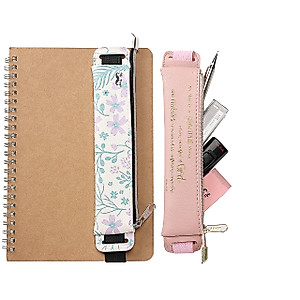 Mr. Pen - Adjustable Leather Pen Holder, 2 Pcs, 8" x 1.5"