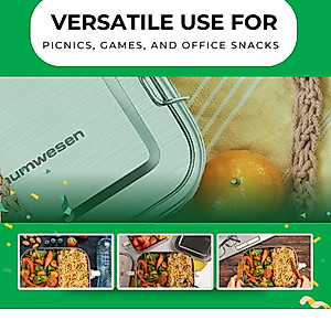 Stainless Steel Bento Lunch Box - Metal Lunch Container for Kids & Adults - Packing Box for Work Lunch - Leakproof Food Lunchbox with Lock Lids - Eco-Friendly Meal Storage Solution - 1400ml