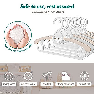 Domiella Adjustable Baby Clothes Hangers for Nursery,Plastic Children Closet Hangers Non-Slip Kids Hangers Space Saving Extendable Newborn Hangers (Pink+Gray 20-Pack)