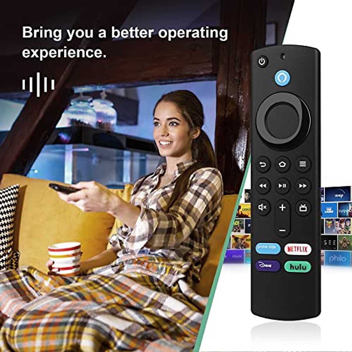 Replacement Voice Remote fit for Fire TV (3rd Gen, Pendant Design),Fire TV Stick (2nd Gen,3r Gen,4K,4K Max),Fire TV Stick Lite,Fire TV Cube Remote (1st and 2nd Gen)