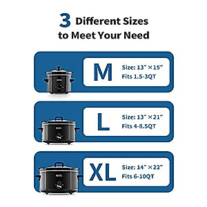 [NEW] KOOC Disposable Slow Cooker Liners and Cooking Bags, Extra Large Size Fits 6QT - 10QT Pot, 14"x 22", 1 Pack (10 Counts), Fresh Locking Seal Design, Suitable for Oval & Round Pot, BPA Free