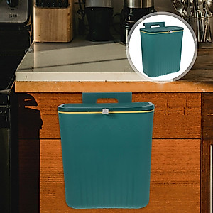 DEARMAMY Hanging Trash Can with Lid Kitchen Compost Bin for Counter Top Under Sink or Wall Mount Large Capacity Garbage Can Wastebasket for Cupboard Bathroom Bedroom