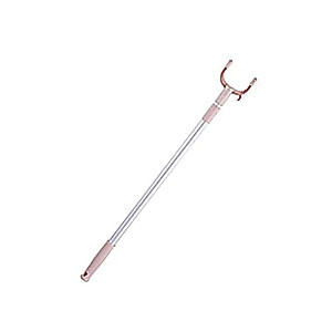 Closet Stick Pole,Closet Hook,Fashion Aluminum Alloy Telescopic Extending Reach Stick Clothes Poles/Rod/Hanger/Fork/Rail/Hooker/Stick for Clothes Rack/Closet/Ceiling/Shelf (Lotus Color)