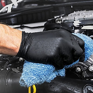 Nitrile Gloves Mechanic Gloves Disposable Black Food Handling Gloves 5 Mil Latex Free Powder Free Work Gloves for Salon Tattoo Cleaning Cooking Painting Medium 100 Count