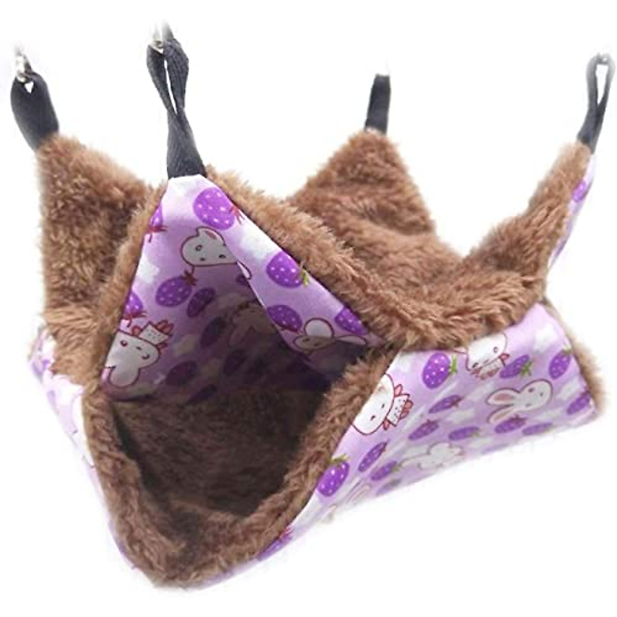 2 PCS 13.7×13.7inch Small Guinea Pig Rat Hammock Guinea Pet Small Animal Hanging Hammock Bunkbed for Sugar Glider Squirrel Playing(Blue and Purple)
